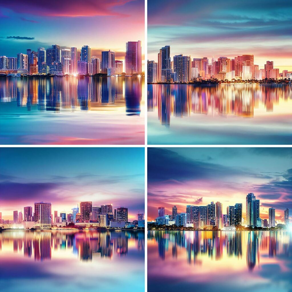 AI Miami Sunset Cityscape Images ⋆ Just Awesome Stock Imagery